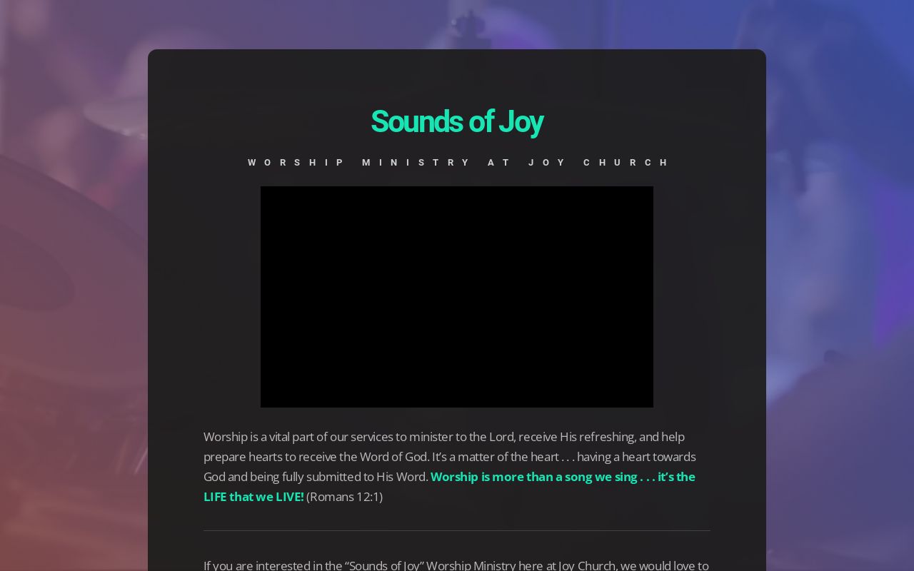 Sounds of Joy - Praise Team Auditions